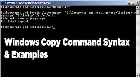 Windows Copy Command Syntax Examples CMD 